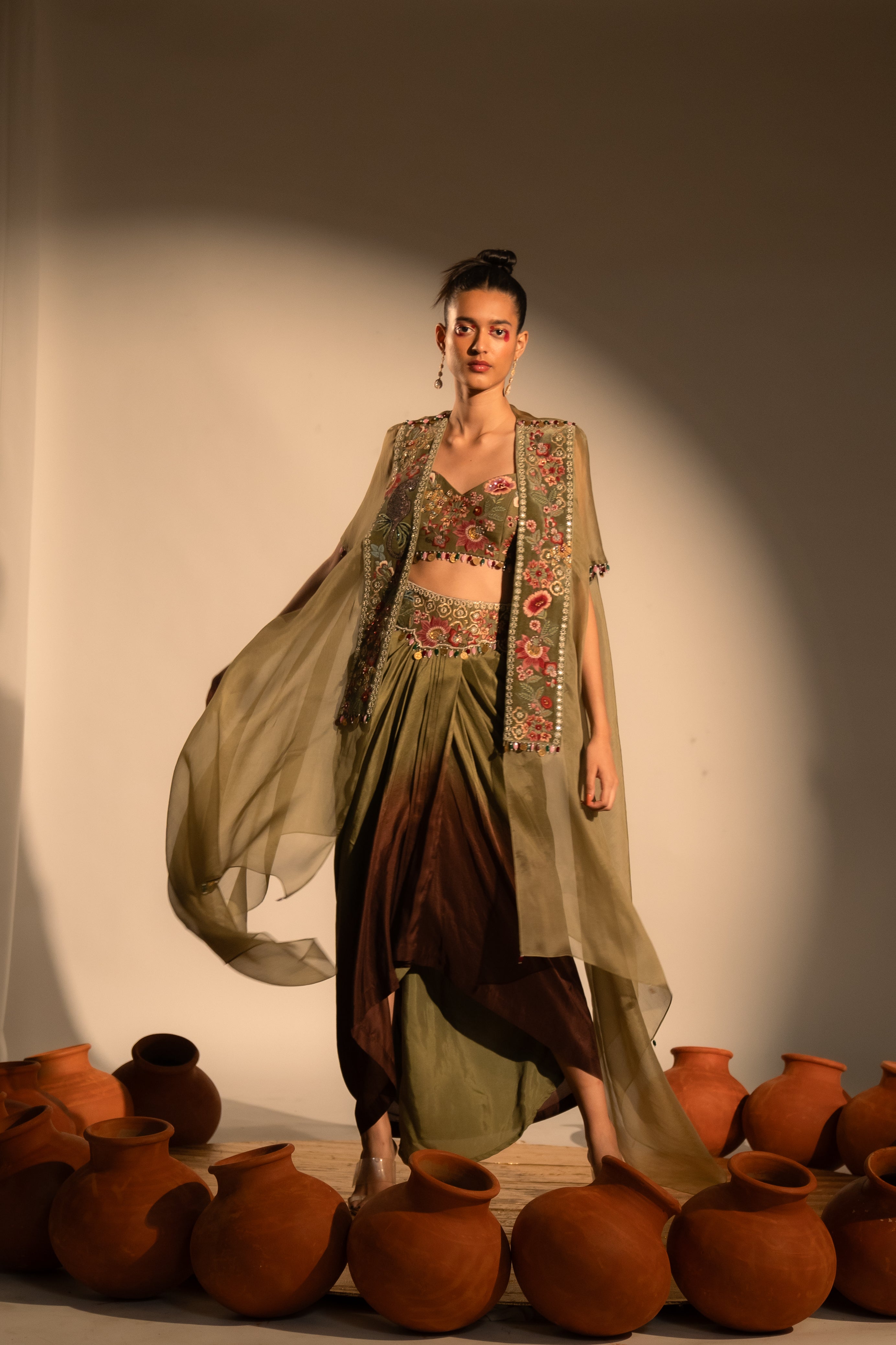 Buy Designer Drape Sarees Online | Demi Couture Drape Saree | Gazal Gupta